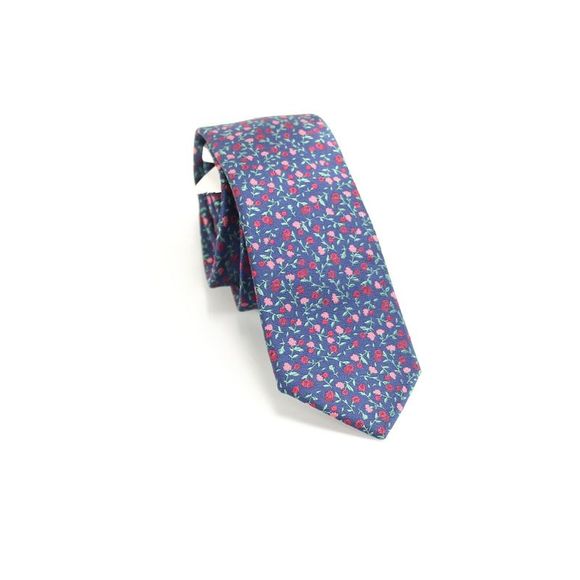 Bar III | Accessories | Bar Iii Mens Navy Floral Slim Neck Tie | Poshmark